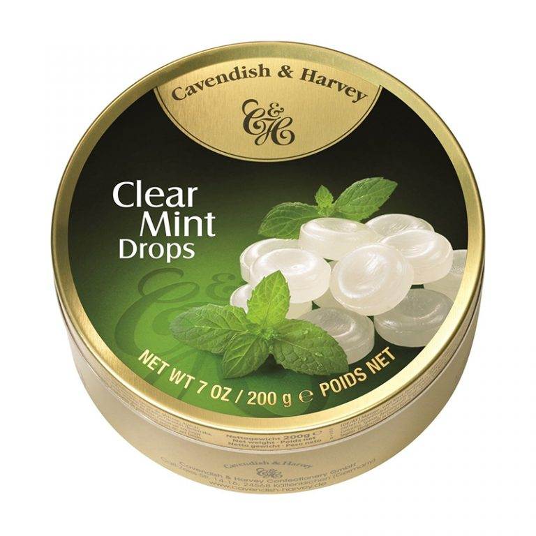 Cavendish & Harvey Clear Mint Drops 175g Tin - ALLSORTS OF SWEETS