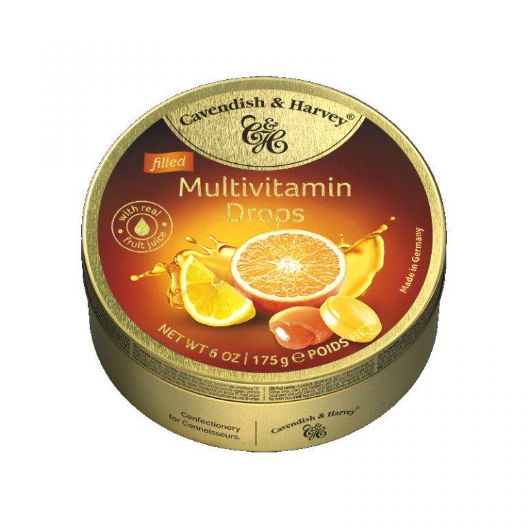 Cavendish & Harvey Multivitamin Lemon and Orange Drops 175g Tin ...