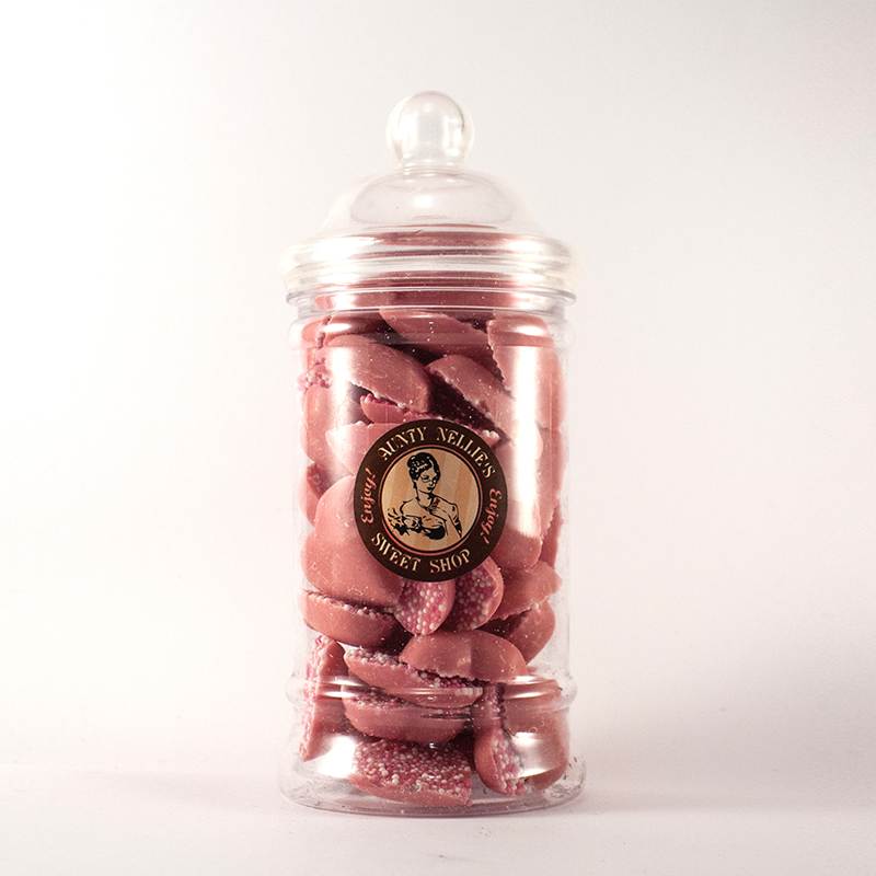 Chocolate Pink Hearts 330g Jar - ALLSORTS OF SWEETS